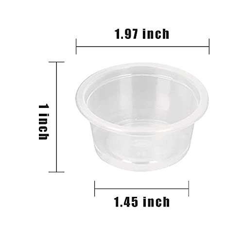 WOLEDOE 1oz Crested Gecko Food Cups, 100Pcs Reptile Plastic Feeding Dish