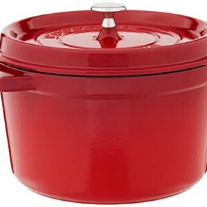 Staub Cast Iron Dutch Oven 5-qt Tall Cocotte, Made in France, Serves 5-6, Cherry