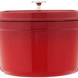 Staub Cast Iron Dutch Oven 5-qt Tall Cocotte, Made in France, Serves 5-6, Cherry