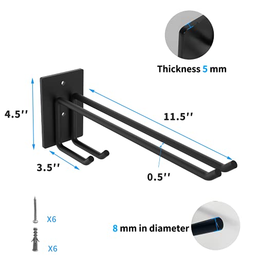 Foozet Ski Storage Rack with Ski Poles Storage Rack Wall Mount Heavy Duty Metal, Suitable for 2 Pairs Snowboard Storage Hanger for Garage Home Indoor Hold up to 100lbs