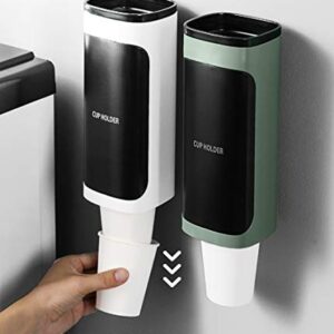 Wall Mount Paper Cup Dispenser,3Oz - 5Oz Disposable Small Cups for Home Office Gym (White)