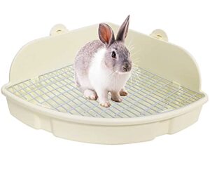 kathson large rabbit litter box bunny corner toilet box potty trainer bigger pet pan small animal cage toilet bedding box fanshaped for adult guinea pigs chinchilla ferret galesaur