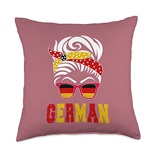 German flag apparel Germany Flag German Girl Throw Pillow, 18x18, Multicolor