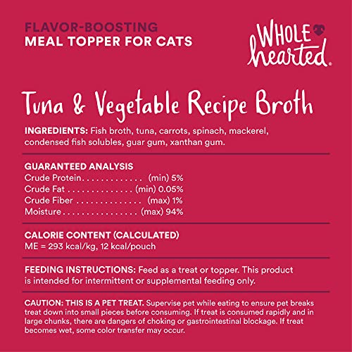 WholeHearted Flavor-Boosting Wet Cat Meal Topper Broths Variety Pack, 1.4 oz, Count of 12