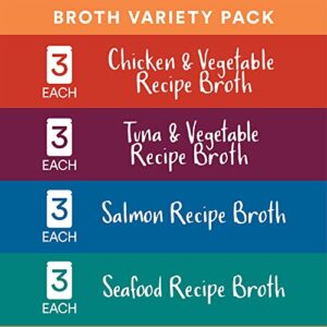 WholeHearted Flavor-Boosting Wet Cat Meal Topper Broths Variety Pack, 1.4 oz, Count of 12