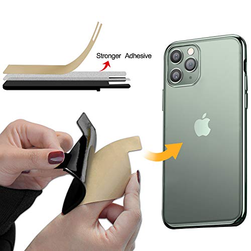 SHANSHUI Card Holder for Black of Phone, Silicone Adhesive Stick on Wallet Phone Pocket Seelve Compatible for iPhone 11 pro,Samsung Galaxy and Android Phones (Black,White,Grey/3pcs)