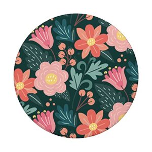 Cute Garden Botanical Colorful Floral Pattern PopSockets Swappable PopGrip