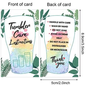 200 Pieces Tumbler Care Instructions Cards Cup Mug Care Instructions 3.5 x 2 Inch Packaging Customer Direction Card for Tumbler, Cup, Mug Small Business Online Shop Owner