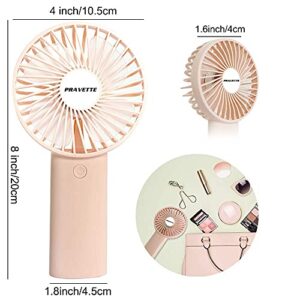 PRAVETTE Personal Handheld Fan, Portable Mini Handheld Fan with 4000mAH Rechargeable Batteries, 8-18 Hours Working Time