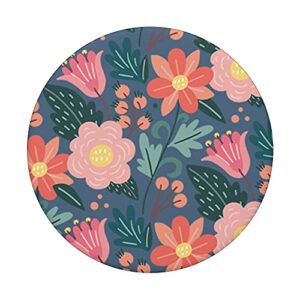 Cute Garden Botanical Colorful Floral Pattern PopSockets Swappable PopGrip