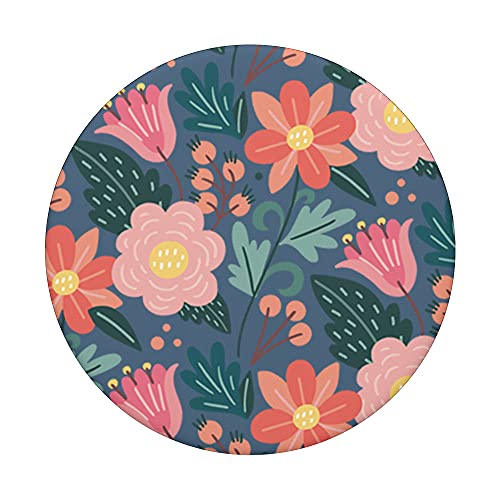 Cute Garden Botanical Colorful Floral Pattern PopSockets Swappable PopGrip