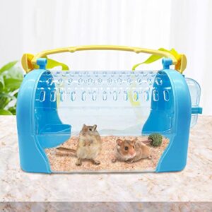 Tfwadmx Hamster Travel Carrier Portable Cages with Water Bottle Gerbil Transparent Travel Carry Case Outdoor Vacation House for Miniature Rabbit,Chinchilla and Other Small Rodents