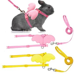 rozjovu rabbit harness and leash, adjustable bunny harness, cute bunny collar leash for jogging pet bunny supplies accessories harness and leash set for adult guinea pig,ferret,small pet animals