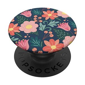 cute garden botanical colorful floral pattern popsockets swappable popgrip