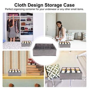 Amosfun Underwear Storage Box Bra Socks 16 Compartment Drawer Tray Closet Underwear Divider Organizer Folding Dresser Box for Storing Socks Bra Handkerchiefs Ties Belts