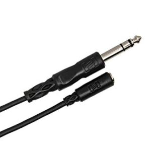 HOSA MHE-310 3.5 mm TRS(Female) to 1/4" TRS(Male) Headphone Adaptor Cable, 10 Feet Black & Hosa CMP-159 3.5 mm TRS to Dual 1/4" TS Stereo Breakout Cable, 10 Feet, Black, 1-Pack