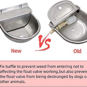 Upgraded Stainless Steel Automatic Livestock Waterer Bowl with Float Valve and Extra Drain Plug, Farm Grade Stock Water Trough for Horse,Goat, Dog,Pig Water(Comes with 2 Drain Plugs)