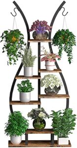 gdlf plant stand indoor tall plant shelf metal tiered hanging shelf, 59"