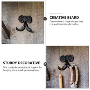 Hemoton Decorative Wall Hook Mustache Made of Cast Iron Decorative Key Hook or Wall Mounted Coat Hanger Double Coat Holder for Keys Coats