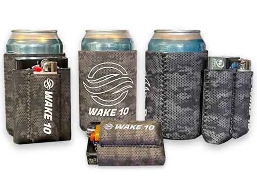 WAKE 10 Magnetic Can Cooler with Detachable Cigarette and Lighter Holder - (Camo, 3 Pack)