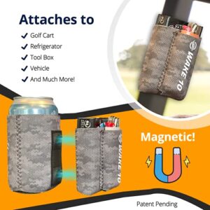 WAKE 10 Magnetic Can Cooler with Detachable Cigarette and Lighter Holder - (Camo, 3 Pack)