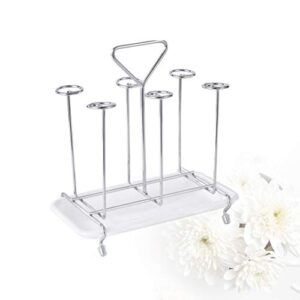 Hemoton Iron Glass Cups Draining Holder Coffee Mugs Hanging Stand Rack Drying Shelf Kitchen Organizer