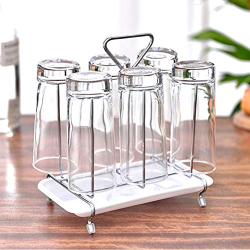 Hemoton Iron Glass Cups Draining Holder Coffee Mugs Hanging Stand Rack Drying Shelf Kitchen Organizer