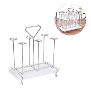 Hemoton Iron Glass Cups Draining Holder Coffee Mugs Hanging Stand Rack Drying Shelf Kitchen Organizer