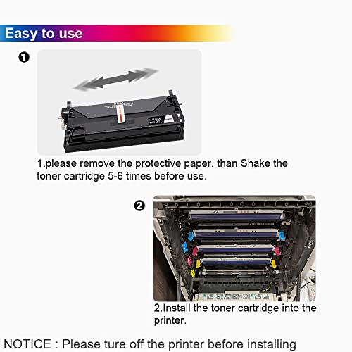 CHENPHON Compatible 6180 Toner Cartridge Replacement for Xerox Phaser 6180 6180N 6180DN 6180MFP-D 6180MFP-N Printer for Xerox 113R00726 113R00723 113R00724 113R00725 [KCMY-4PACK]