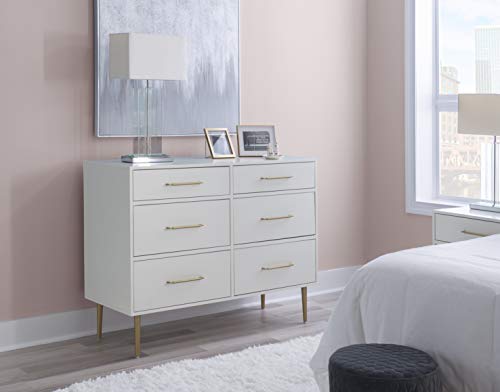 Linon Lennon White Six Drawer Dresser