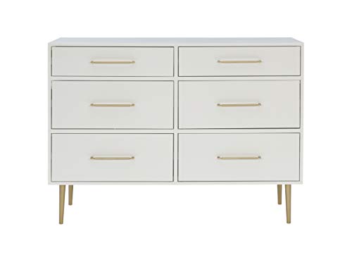 Linon Lennon White Six Drawer Dresser