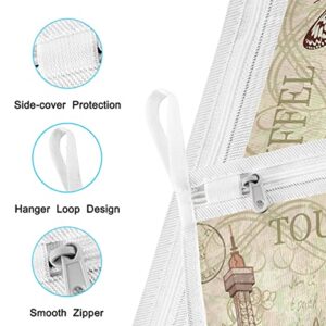 Paris Vintage Eiffel Tower Laundry Mesh Bag Delicates Lingerie Laundry Wash Bag Heavy Duty with Zipper Laundry Sock Bag for Packing Travelling Washing