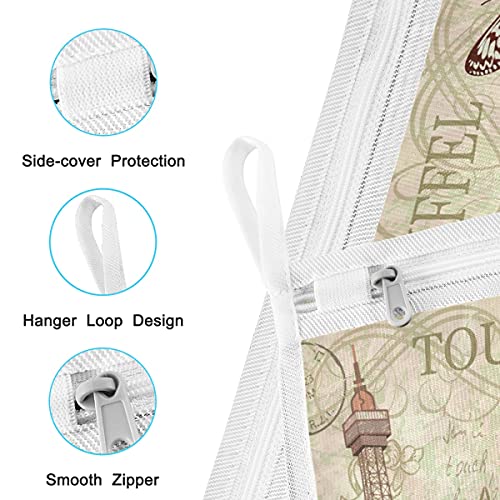 Paris Vintage Eiffel Tower Laundry Mesh Bag Delicates Lingerie Laundry Wash Bag Heavy Duty with Zipper Laundry Sock Bag for Packing Travelling Washing