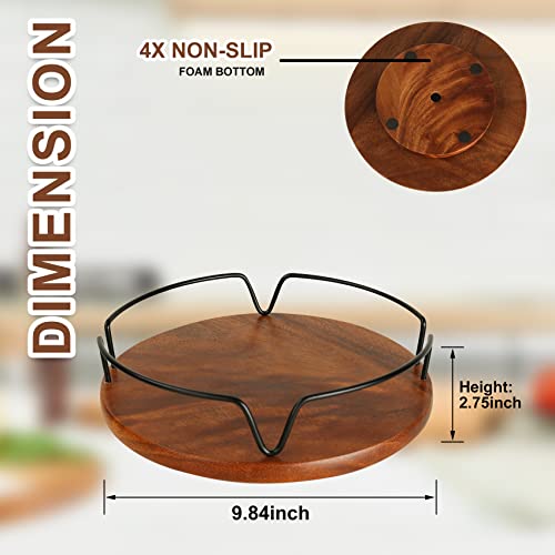 simesove Lazy Susan Turntable 10inch Spinning Spice Rack Holder Kitchen Cabinet Counter Top Organizer 360 Degree Turntable Turning Table (Walnut, 10" (1 Tier))