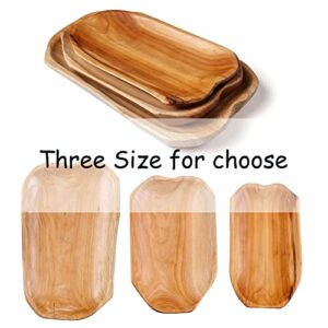 Top Plaza Wood Fruit Bowl Storage Baskets for Bread Fruit Snacks Candy Households Items Unique Irregular Wooden Fruit Bowl Art Decor for Living Room Kitchen Countertop #2