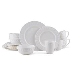 mikasa eden chip resistant 16-piece dinnerware set, service for 4, white