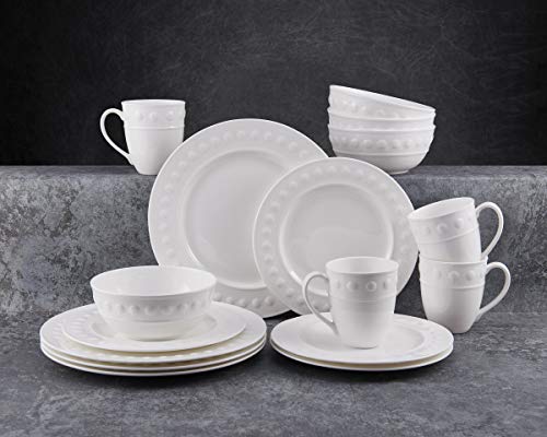 Mikasa Eden Chip Resistant 16-Piece Dinnerware Set, Service For 4, White