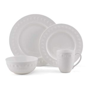 Mikasa Eden Chip Resistant 16-Piece Dinnerware Set, Service For 4, White