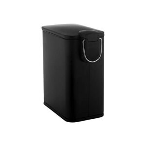 Simplify Slim Rectangular 5 Liter Pedal Trash Bin with Soft Close Lid | DIMESNIONS: 11" x 5.5" x 11.4"| Prevents Odors | Great Bathroom | Office | Dorm| Bathroom Accessories | Black