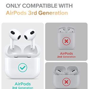 MOBOSI for AirPods 3rd Generation Case, Cool AirPods 3 Case with Keychain Silicone Shockproof Anti-Slip Protective Cover for Men Women, Rugged AirPod Case for 3 Generation (2021), Black