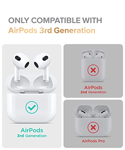 MOBOSI for AirPods 3rd Generation Case, Cool AirPods 3 Case with Keychain Silicone Shockproof Anti-Slip Protective Cover for Men Women, Rugged AirPod Case for 3 Generation (2021), Black