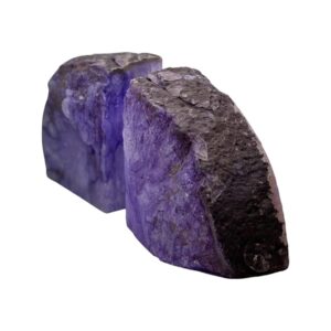 Artisansmx Natural Agate Home Decor Unique Brazilian Stone Bookends Pair Purple 6-8 Lbs.