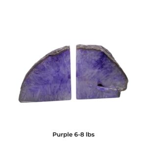 Artisansmx Natural Agate Home Decor Unique Brazilian Stone Bookends Pair Purple 6-8 Lbs.