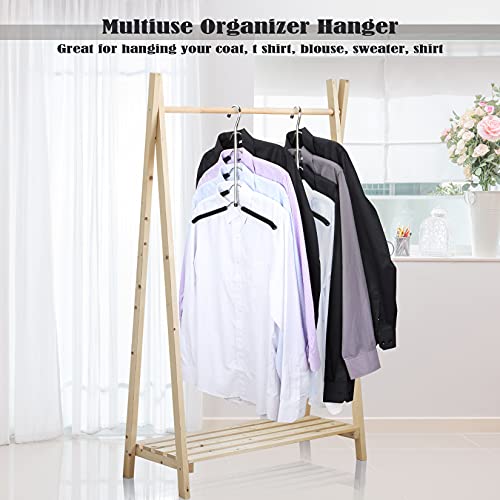 Hangers Space Saving Clothes Hanger 2 Packs Swing Arm Non Slip Padded Coat Hanger 5 Layers Heavy Duty Stainless Steel Sweater Shirt Hanger Closet Storage Organizer