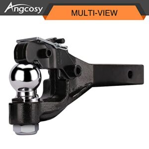 ANGCOSY 10-Ton Pintle Hook Trailer Hitches Receiver Hook Combination 2-5/16” Hitch Ball, 20000 lbs, 15-1/2” Length