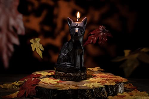 Geometric Fox Candle - Spooky Unique Gift for Animal Lovers - Goth, Gothic Skeleton Candle 7" H - Burns for 5.5 Hours - Animal Candles, Animal Party Gifts, Birthday Gifts