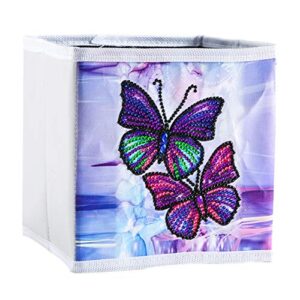 alloyseed 5d diamond painting folding storage cube box, foldable storage basket bin embroidery cross stitch picture arts craft for home closet cabinet bedroom toys sundries organizer 6.7x6.7x6.7