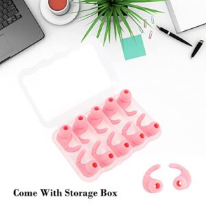 Artibox 5 Pairs Replacement Ear Fins Wings Sports Ear Hooks Anti-Slip Earbuds Stabilizers Replacement Eartips Adapters for Wired/Wireless in Ear Earphones 3.8mm to 5mm with Storage Box (Pink)