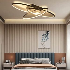 KARMIQI Contemporary LED Flush Mount Light 3 Rings LED Chandeliers Modern Semi Flush Mount Ceiling Light Fixture