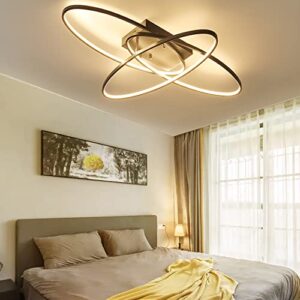 KARMIQI Contemporary LED Flush Mount Light 3 Rings LED Chandeliers Modern Semi Flush Mount Ceiling Light Fixture